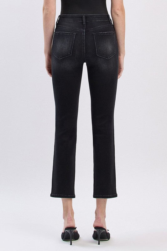 Black High Rise Ankle Slim Straight - Vervet Jeans D5 – Pennybird